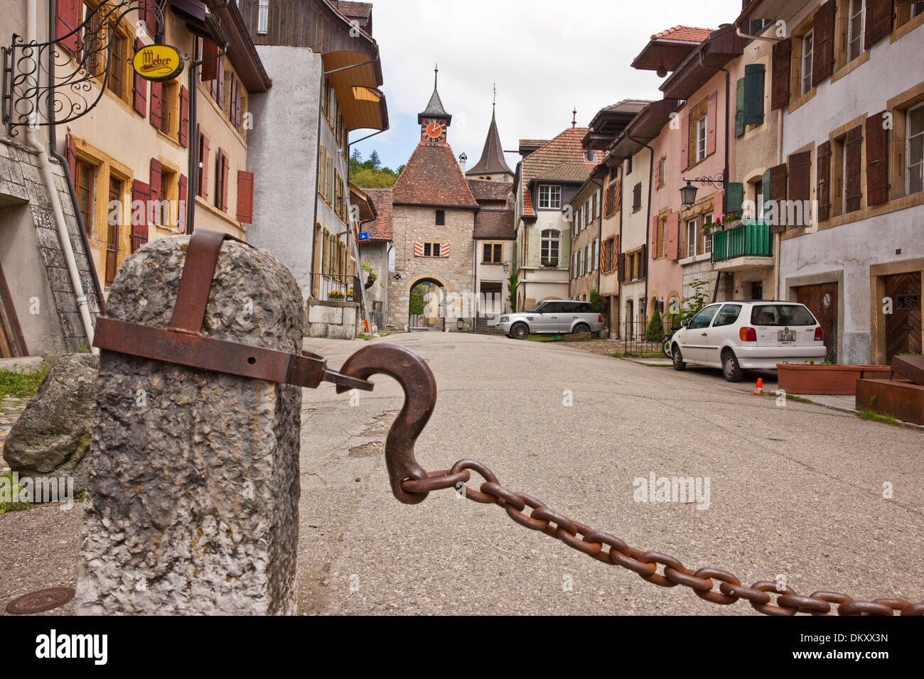 Switzerland, Europe, canton, NE, Neuenburg, Neuchatel, village ...