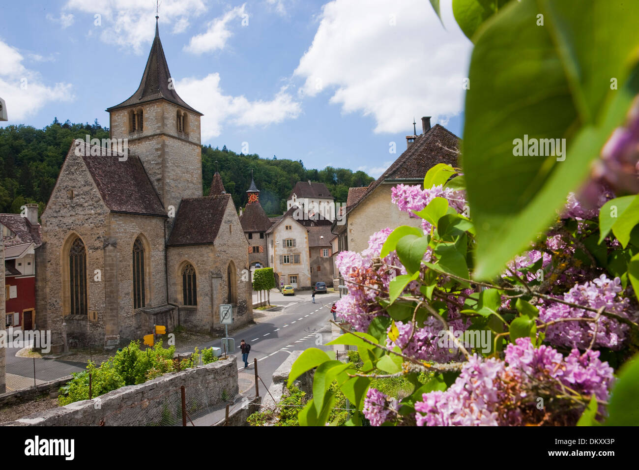 Switzerland, Europe, canton, NE, Neuenburg, Neuchatel, village ...
