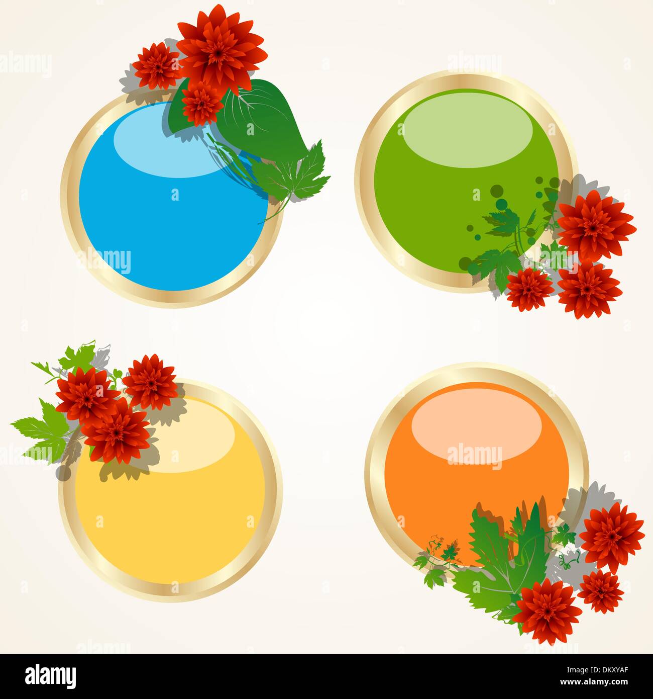 Floral motif buttons Stock Vector Image & Art - Alamy