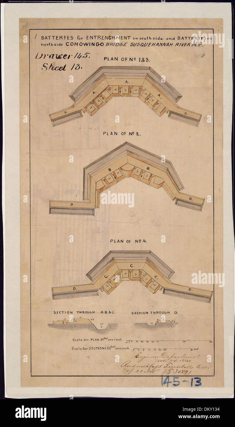 This image shows the batteries for entrenchment on both the south and ...