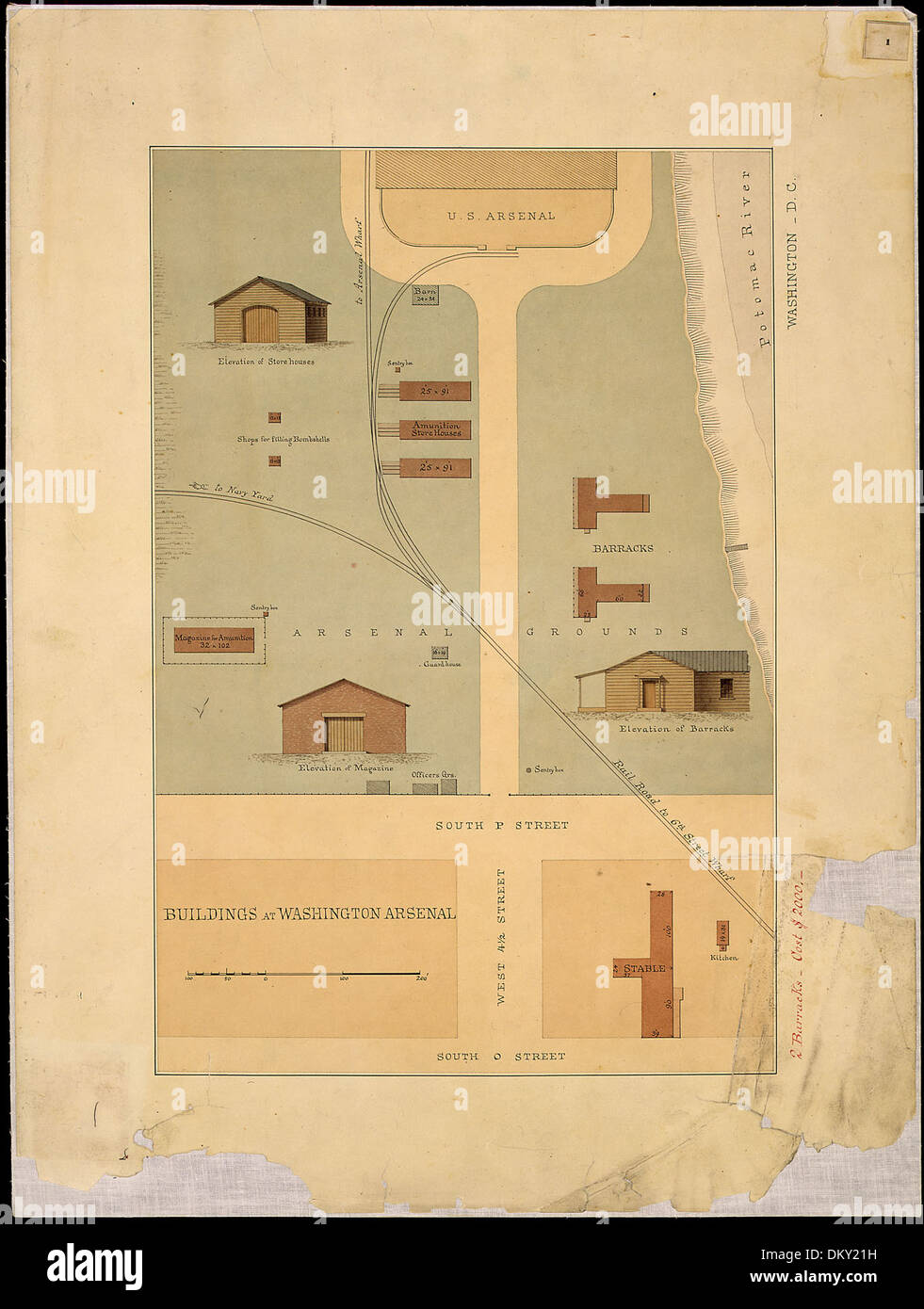 Buildings at washington arsenal now fort leslie j mcnair hi-res stock ...