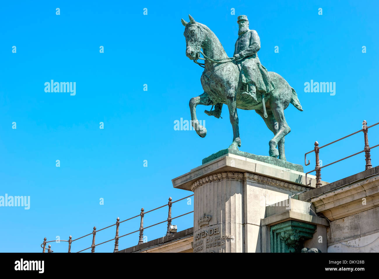 King Leopold II equestrian statue, Oostende, North Sea Coast, West ...