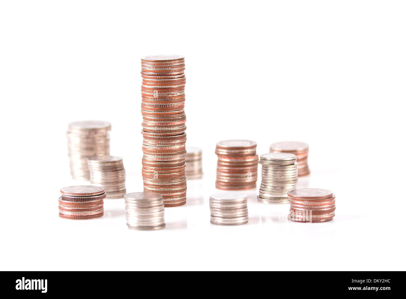 Coin heap scatter Stock Photo - Alamy
