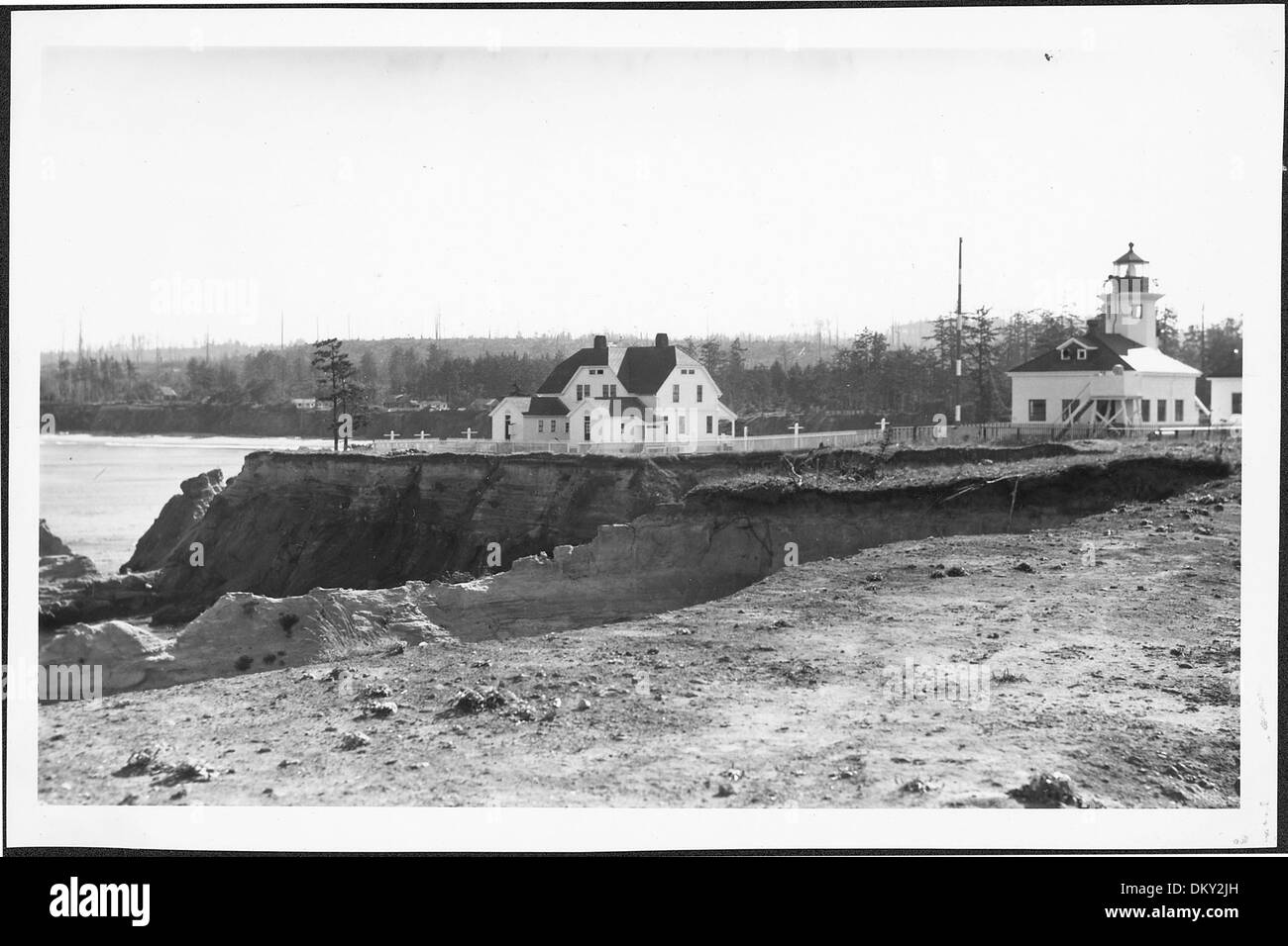 Lighthouse with erosion Black and White Stock Photos & Images - Alamy