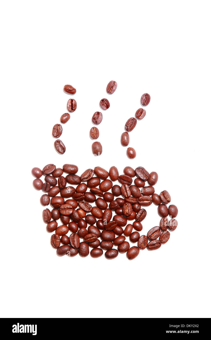 Seed coffee arranged shape with concept and idea Stock Photo - Alamy