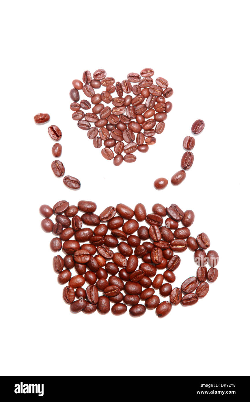 Seed coffee arranged shape with concept and idea Stock Photo - Alamy