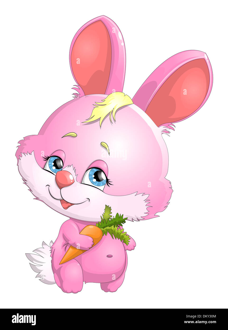 the beautiful pink hare with carrot Stock Photo - Alamy