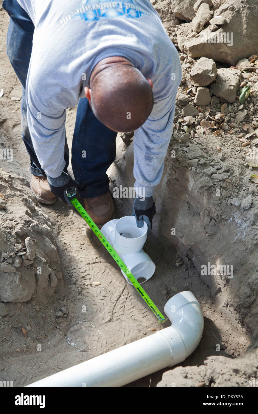 Poly Vinyl Chloride (PVC) Pipes being installed for rainwater ...