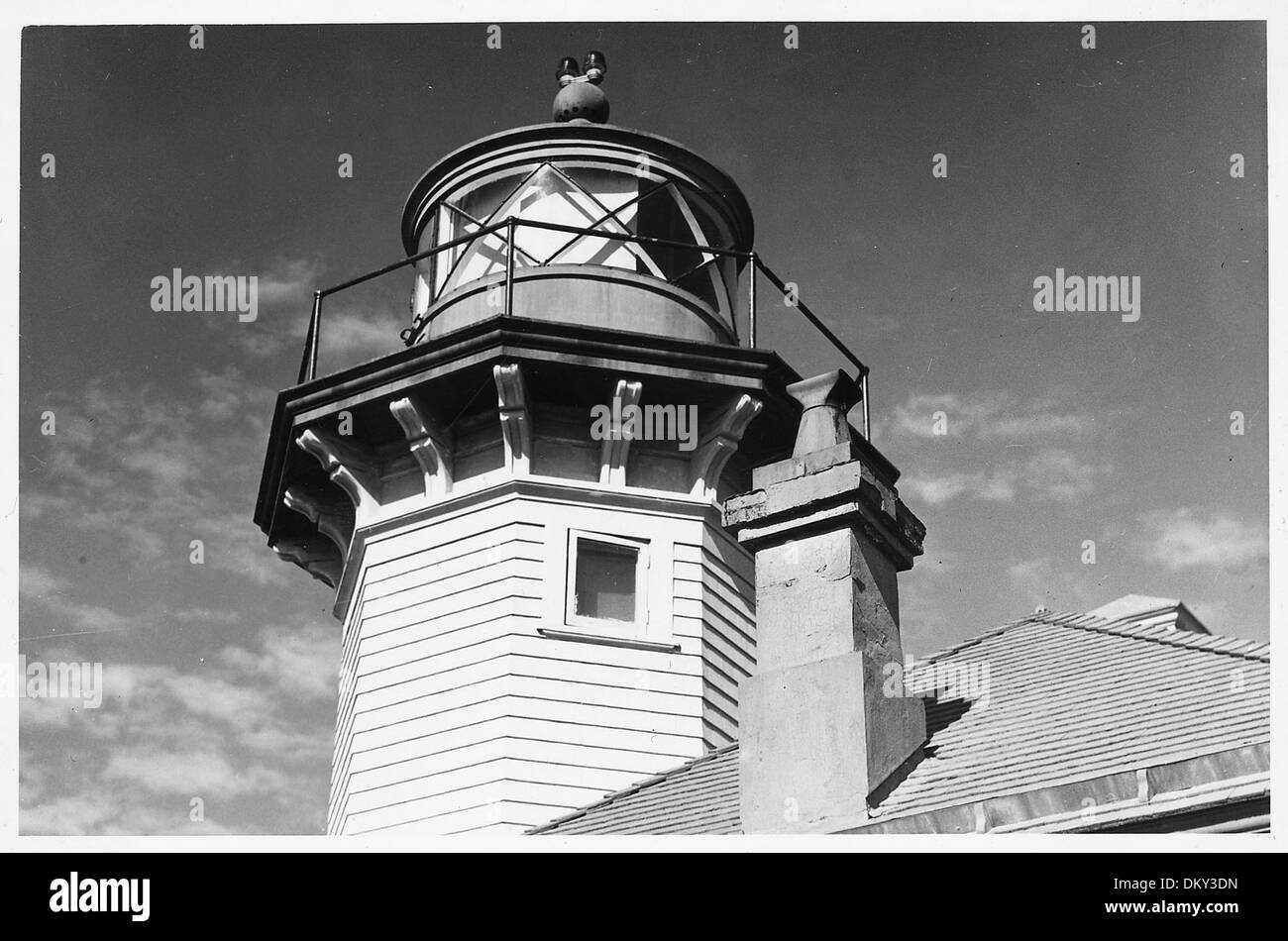A photograph of the Ediz Hook Light Tower, taken in July 1944, during ...
