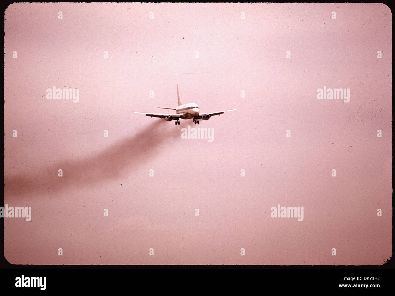 Jet fumes are seen in this image, capturing the visual impact of ...