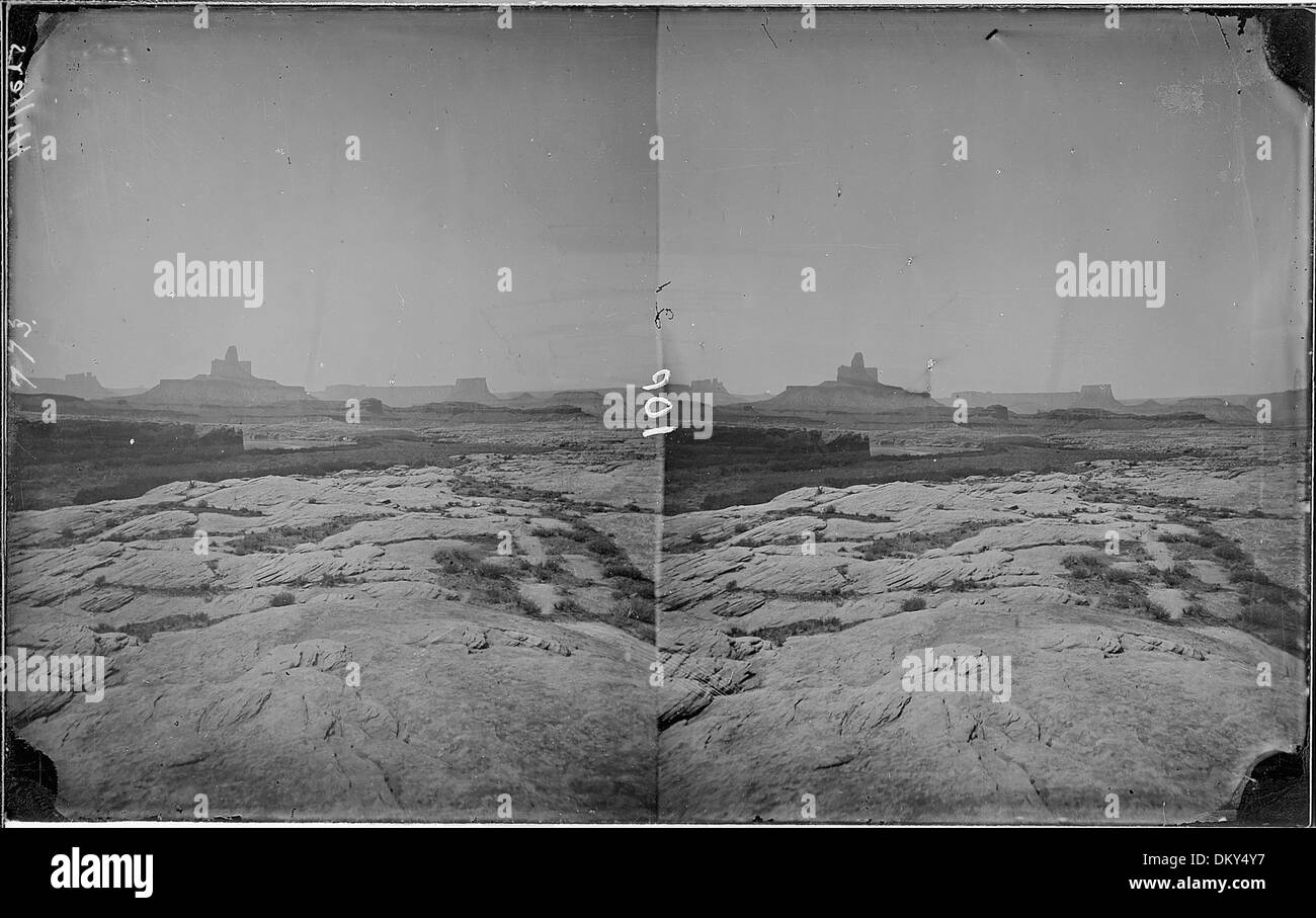 Green River. Labyrinth Canyon, Butte of the Cross, two buttes in ...