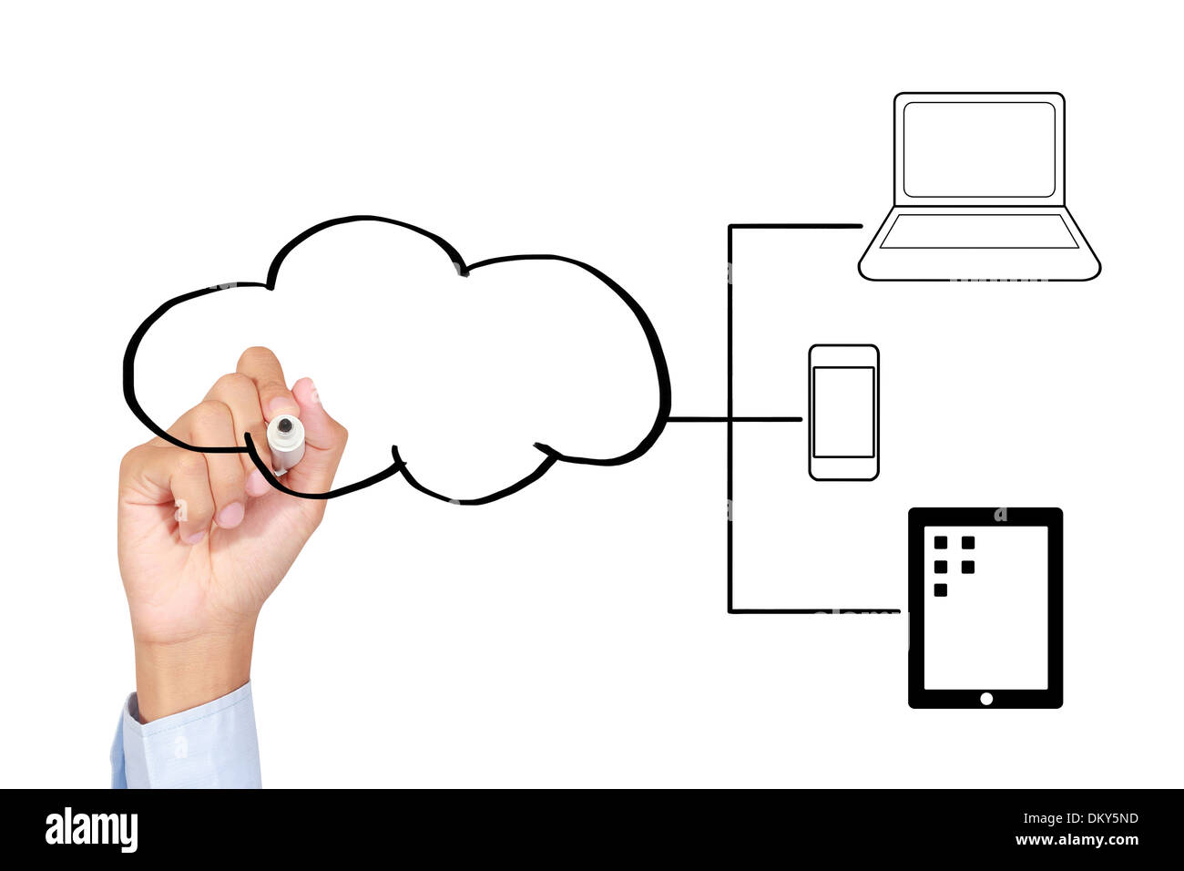 Computer network diagram Cut Out Stock Images & Pictures - Alamy