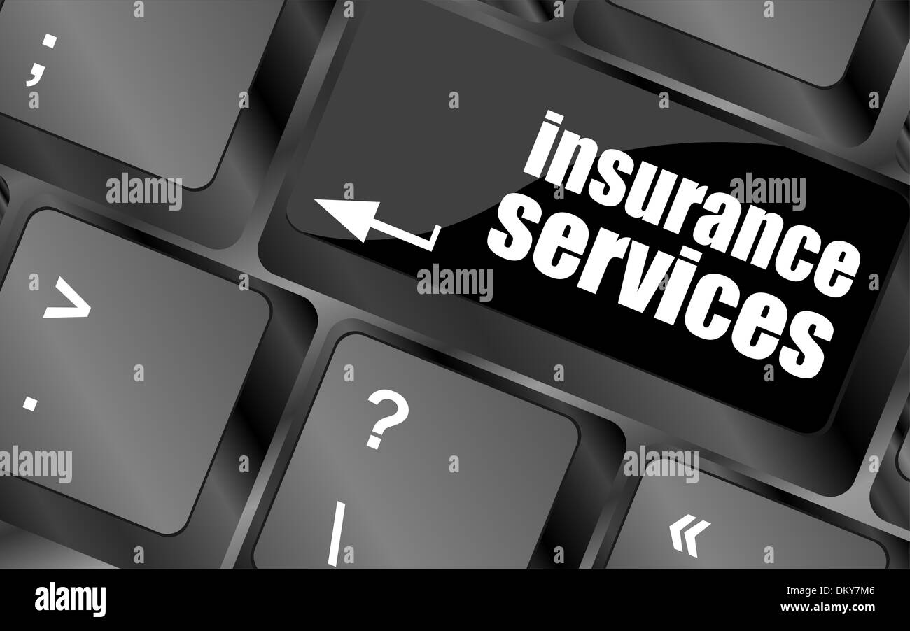 Keyboard with insurance services button, internet concept Stock Photo ...