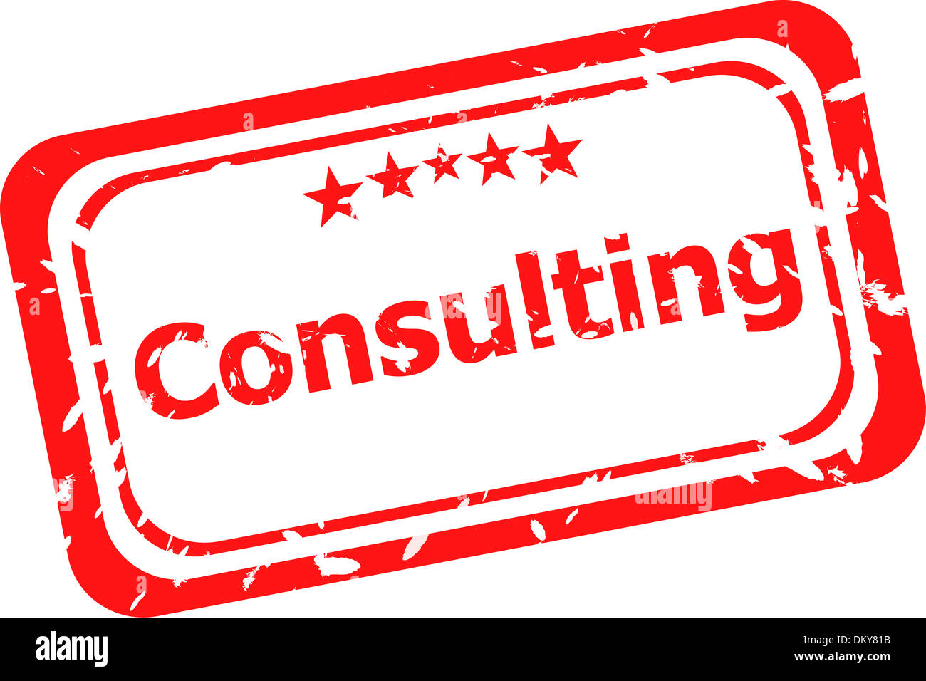 consulting on red rubber stamp over a white background Stock Photo - Alamy