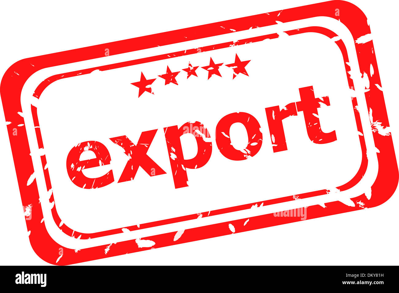 export on red rubber stamp over a white background Stock Photo - Alamy