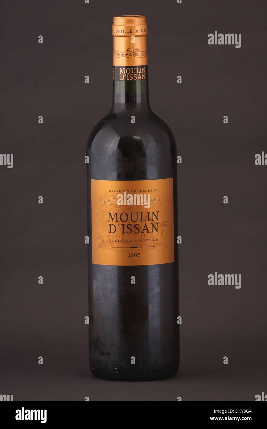 A bottle of French red wine, Grand Vin de Bordeaux, Moulin d'Issan ...