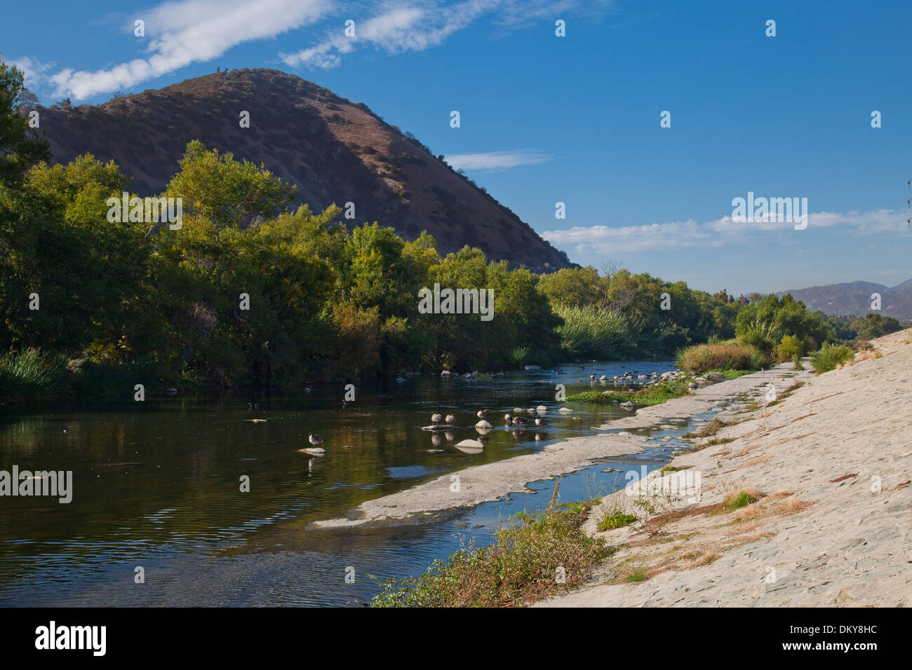 Glendale Narrows, Los Angeles River, Los Angeles, California, USA Stock ...