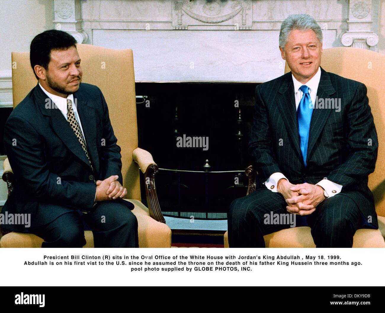 May 18, 1999 - Washington, DC, USA - President Bill Clinton (R) sits in ...