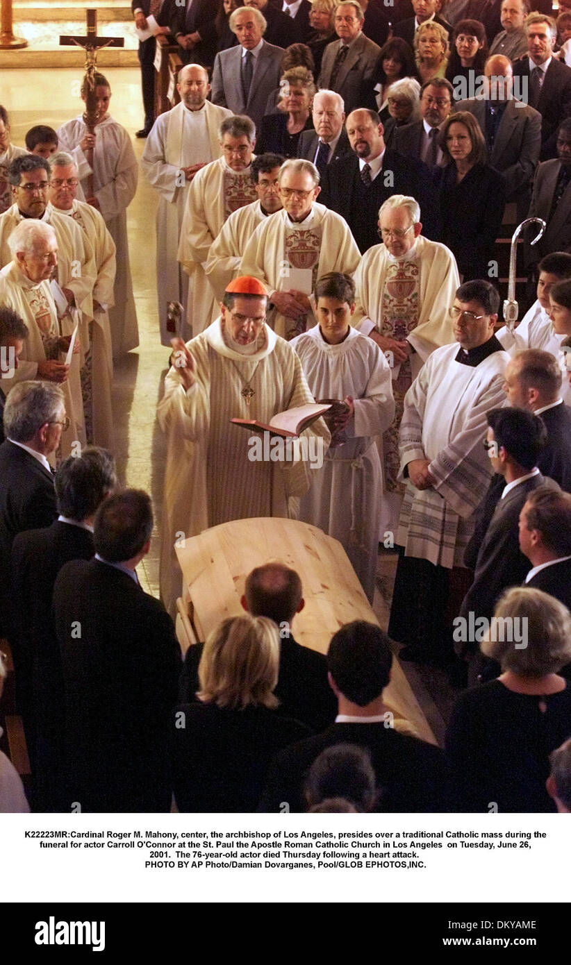June 26, 2001 - Los Angeles, CA, USA - K22223MR:Cardinal Roger M ...