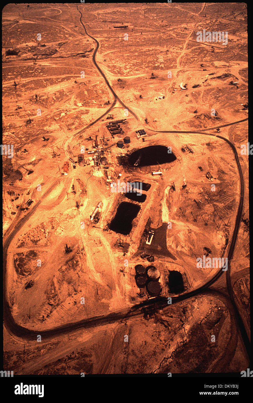 An industrial oil site, depicting the facilities and equipment used in ...
