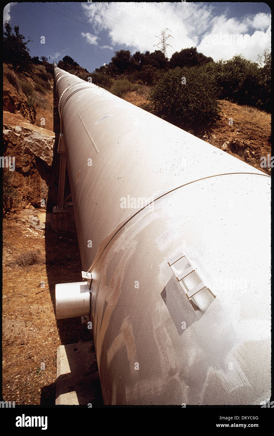 A penstock transports water to a power plant, a crucial component in ...