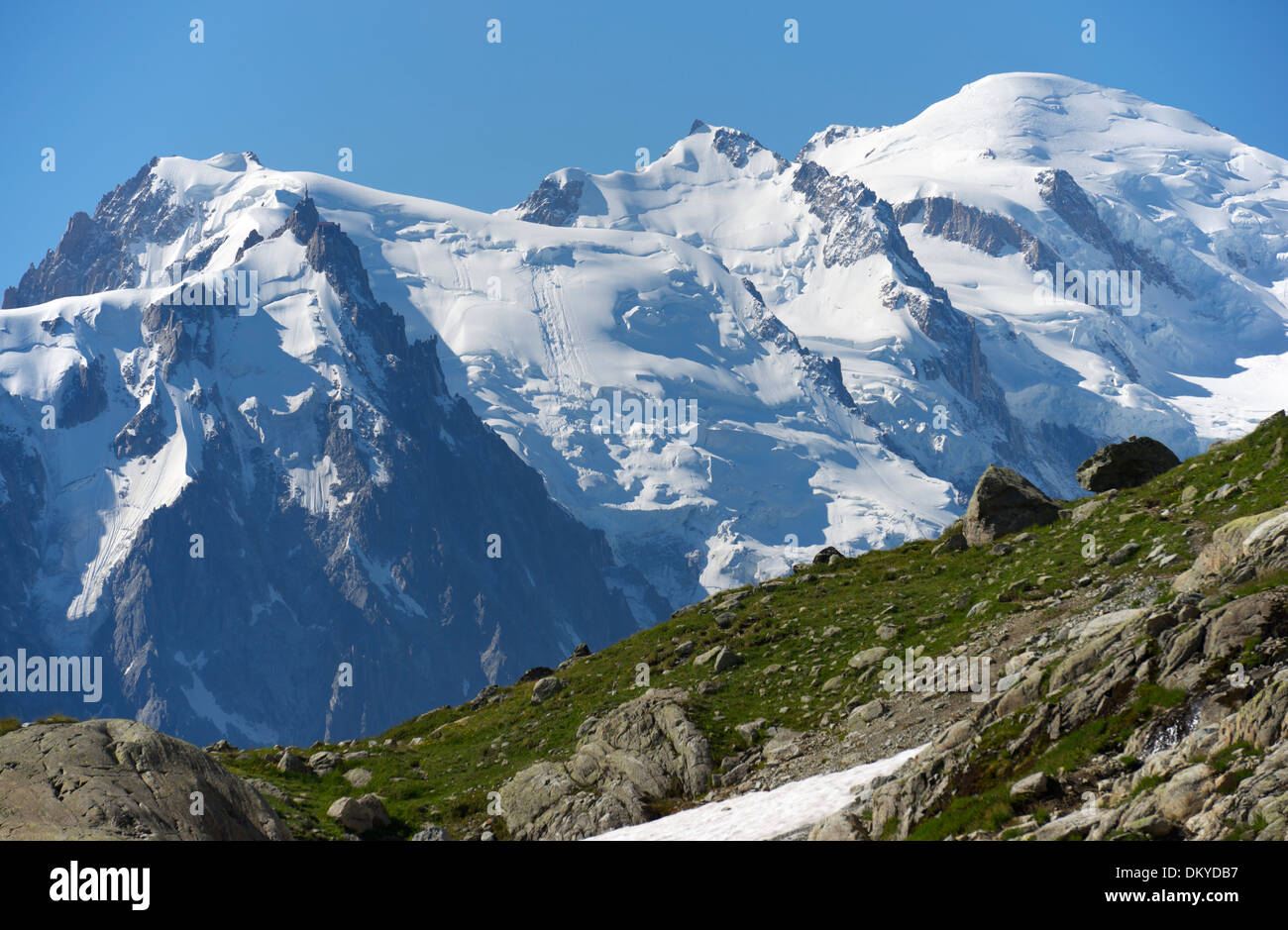 Mont Blanc, Mont Blanc Massif, Chamonix, Alps, France Stock Photo - Alamy