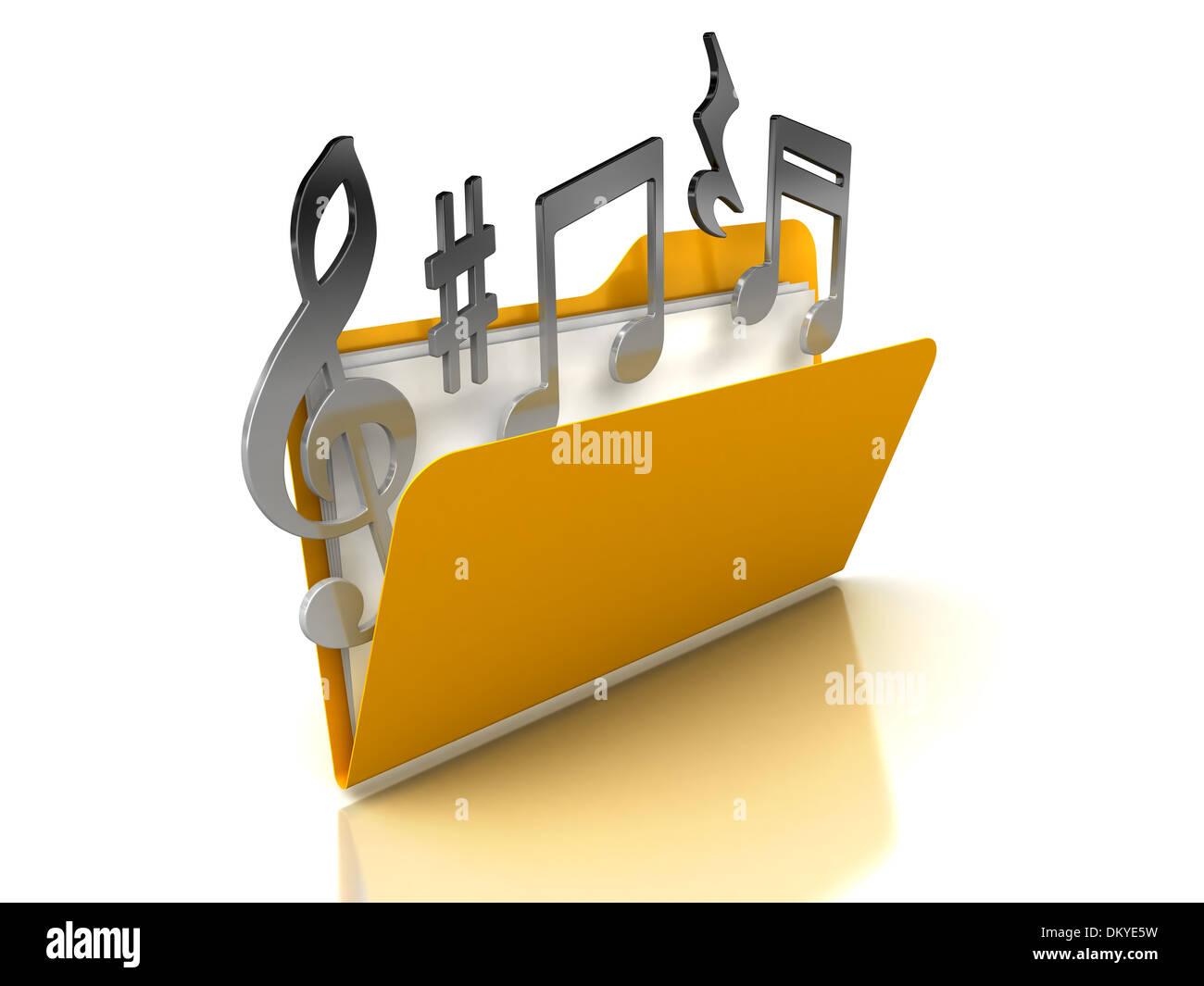 3d music notes in Folder Stock Photo - Alamy