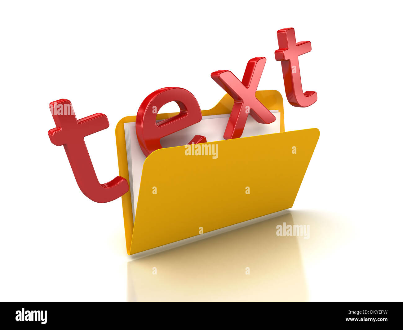 3d Text in Folder Stock Photo - Alamy