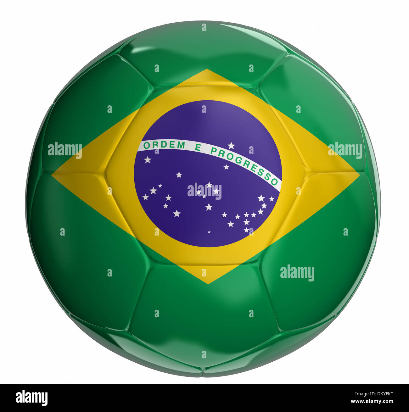 Soccer ball with brazilian flag Stock Photo - Alamy
