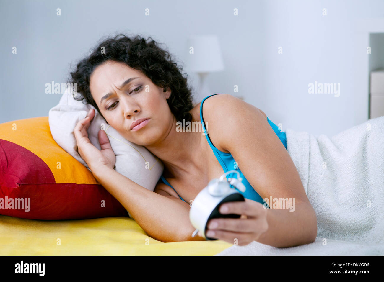 WOMAN WAKING UP Stock Photo - Alamy