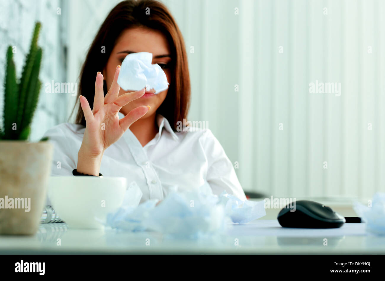 Businesswoman throwing paper table hi-res stock photography and images ...