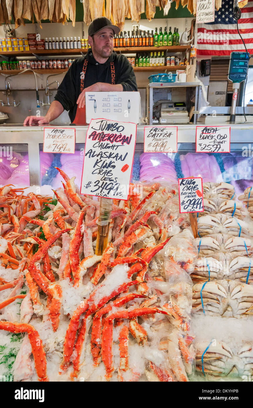 Washington, Seattle, Pike Place Market, seafood, shellfish Stock Photo ...