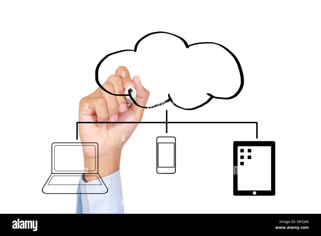 Businessman drawing a Cloud Computing concept Stock Photo - Alamy