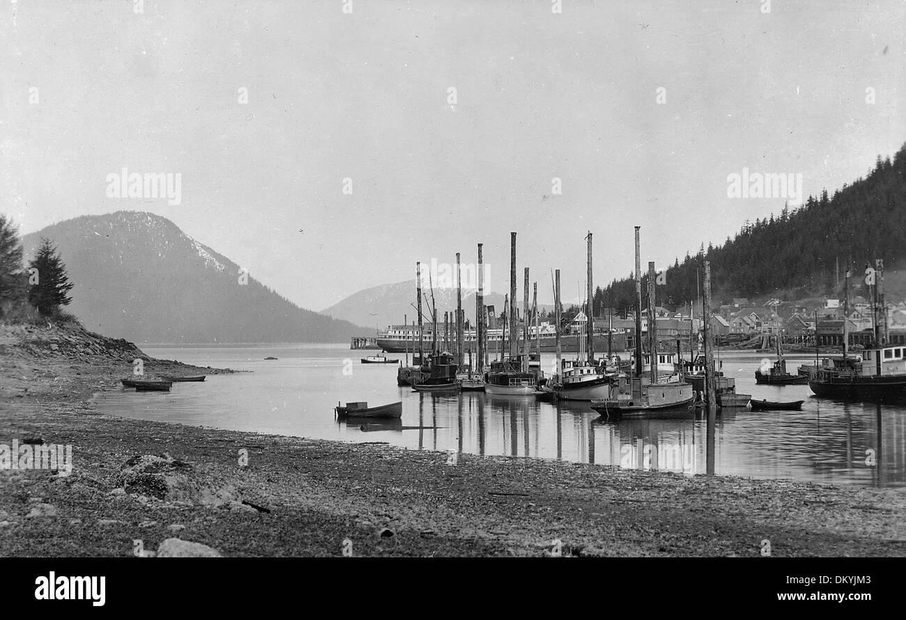 This photograph captures a view of the small boat basin in Wrangell ...