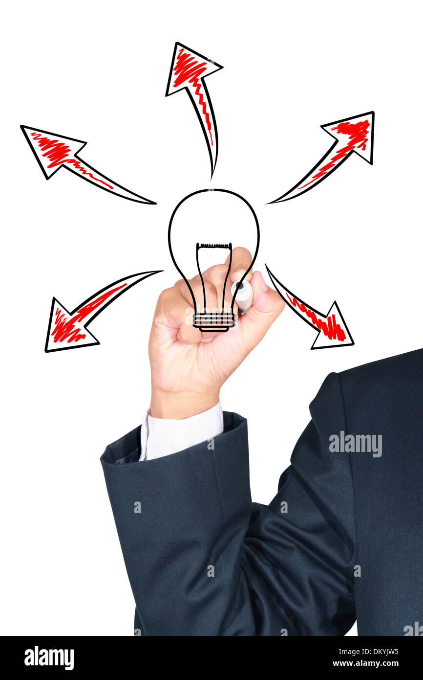 Businessman drawing sharing idea concept Stock Photo - Alamy
