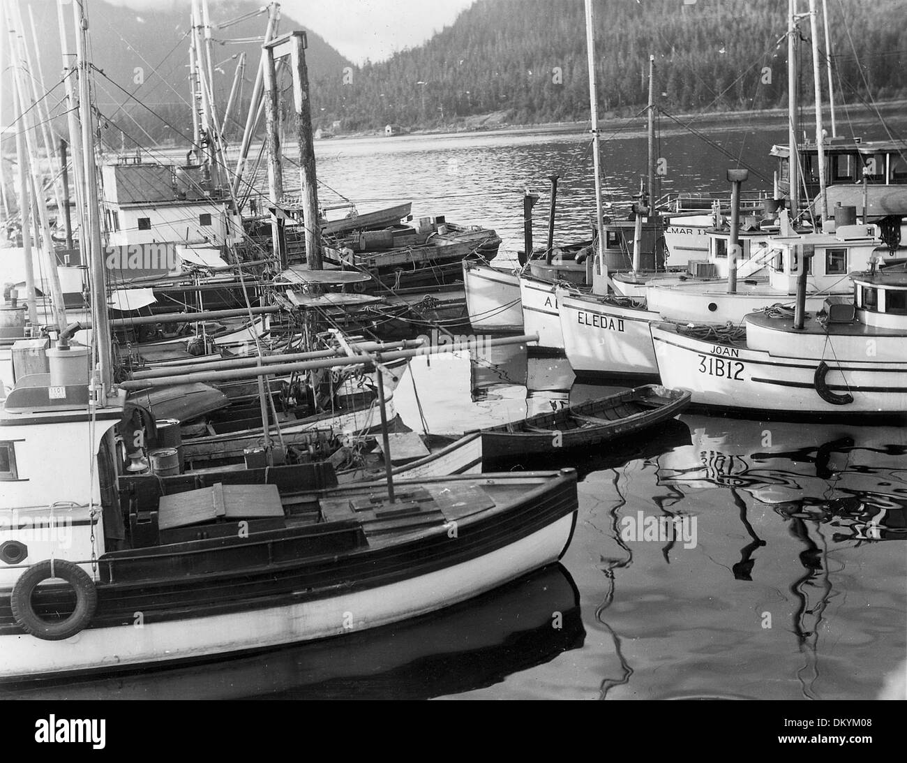Wrangell Narrows, Alaska. Petersburg small boat harbor, looking west ...
