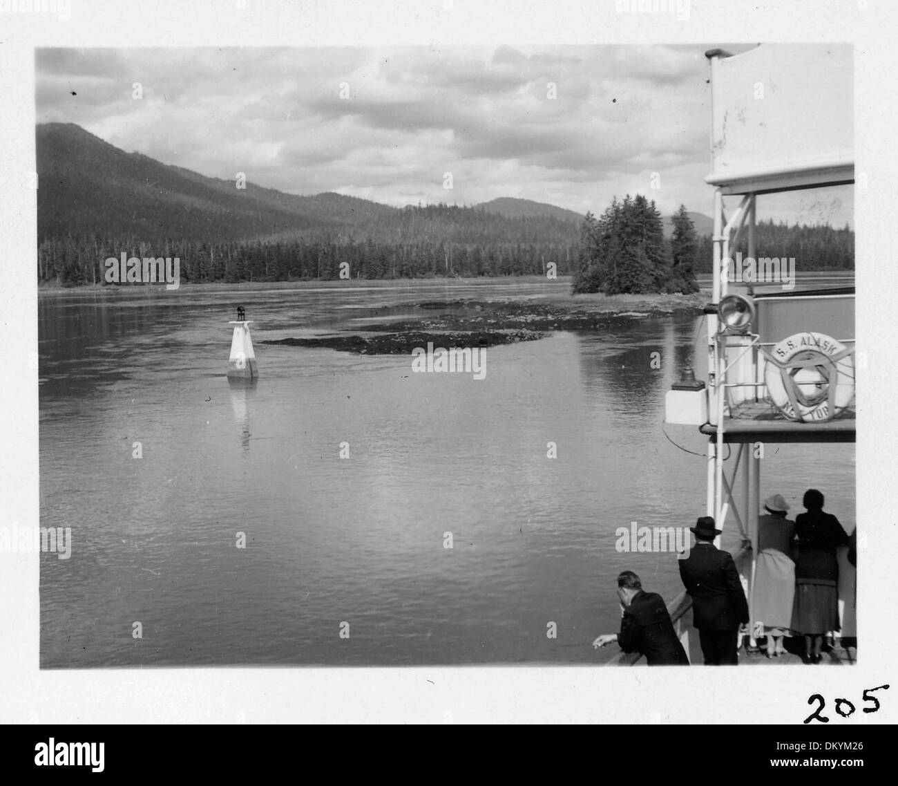 A scenic view of Wrangell Narrows in Alaska, showcasing the narrow ...