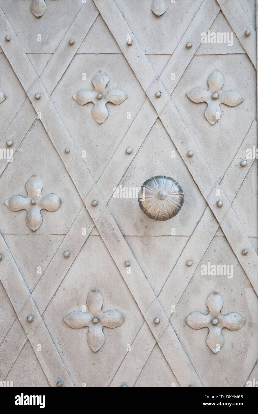Silver Metal Door Design, Background Stock Photo - Alamy