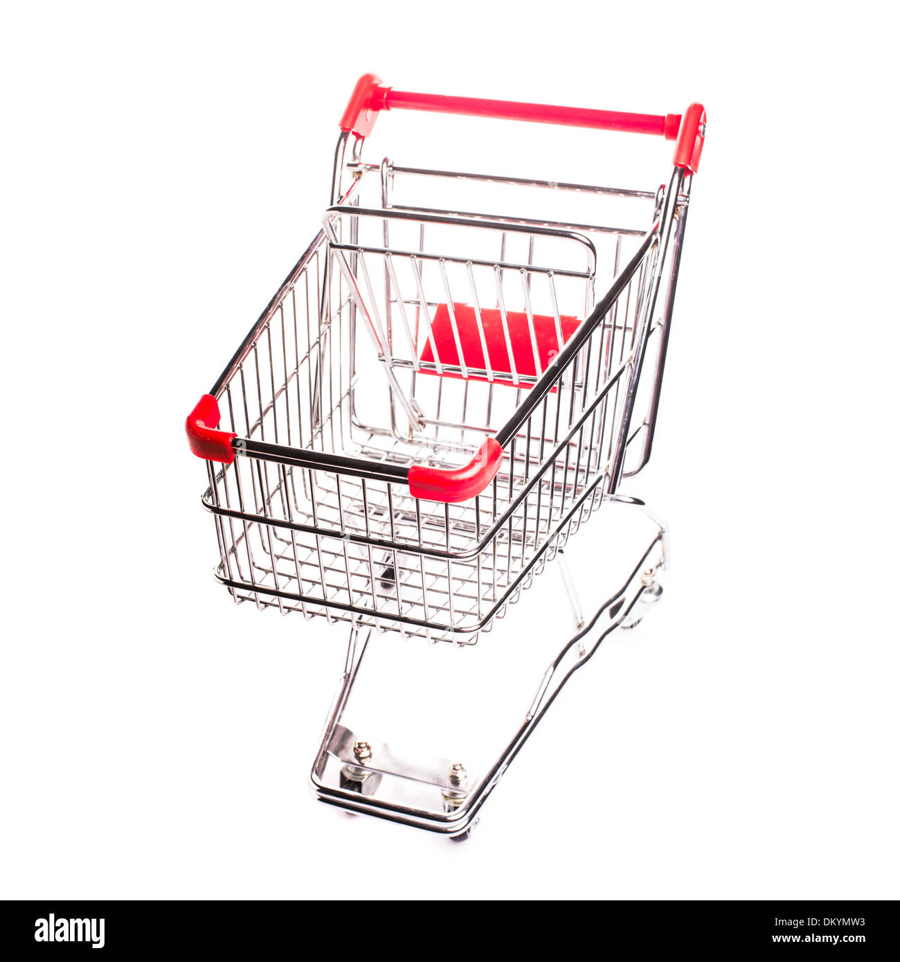 Red matal shopping trolley isolated on white background Stock Photo - Alamy