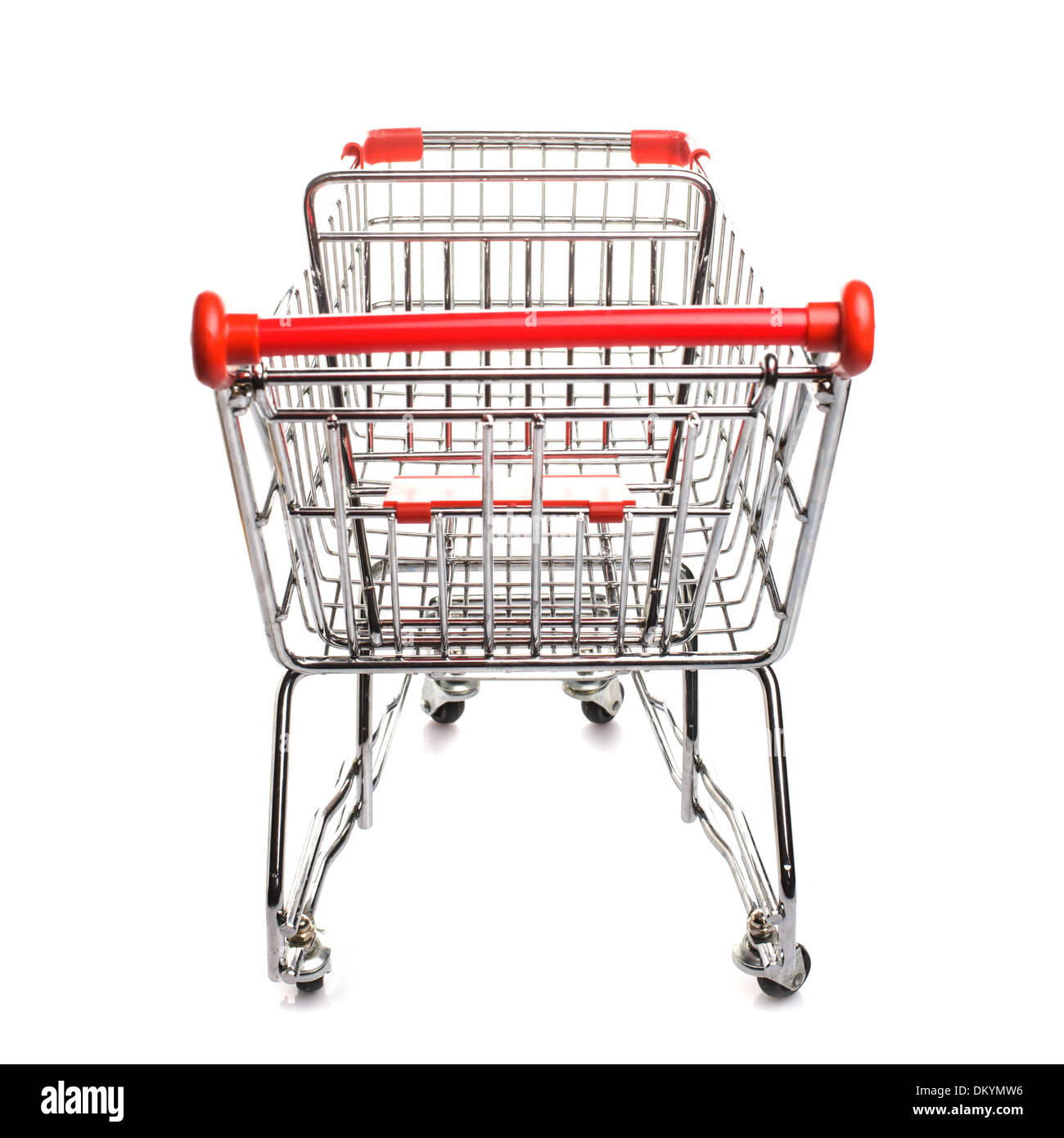 Red matal shopping trolley isolated on white background Stock Photo - Alamy