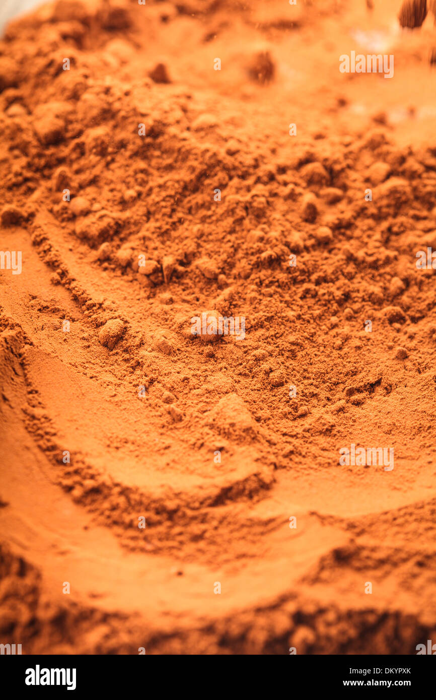chocolate powder close up as a background Stock Photo - Alamy