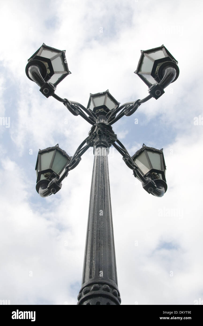 Old-fashioned lamppost, view from below Stock Photo - Alamy