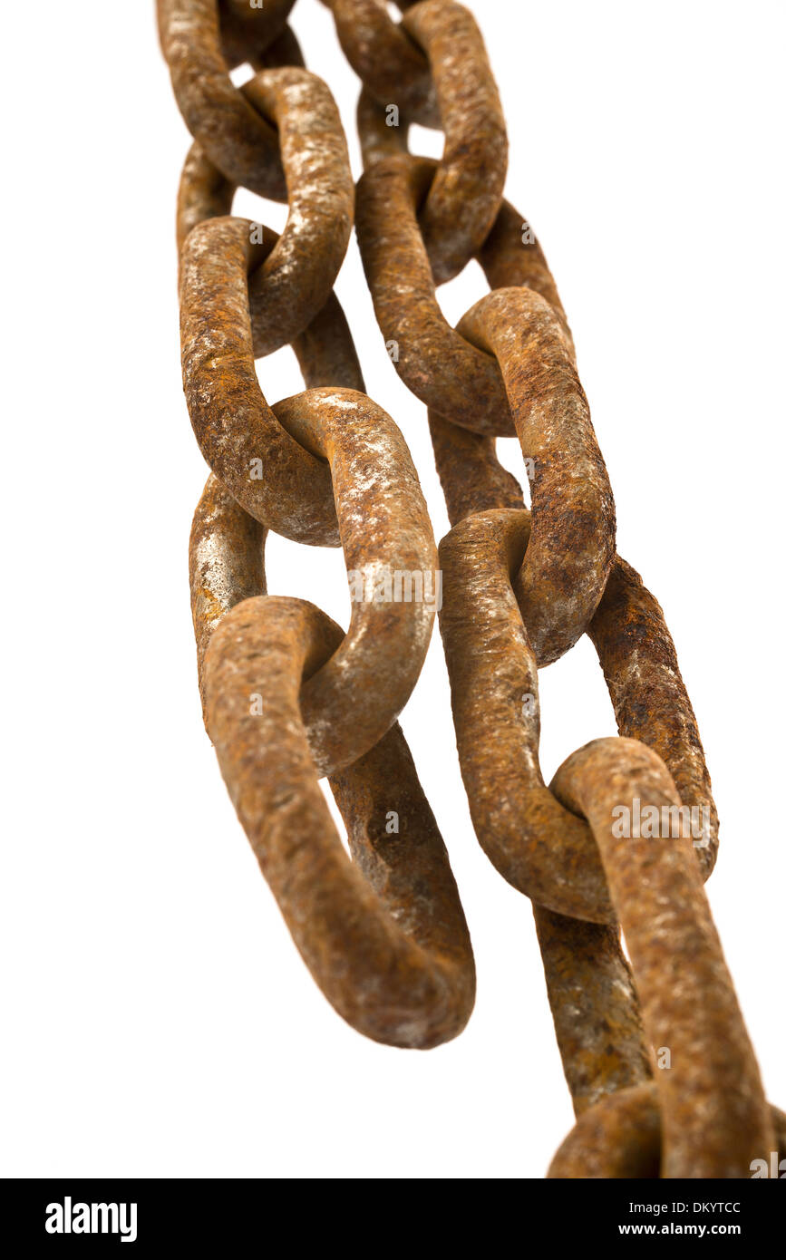 old rusty chain isolated on the white background Stock Photo - Alamy
