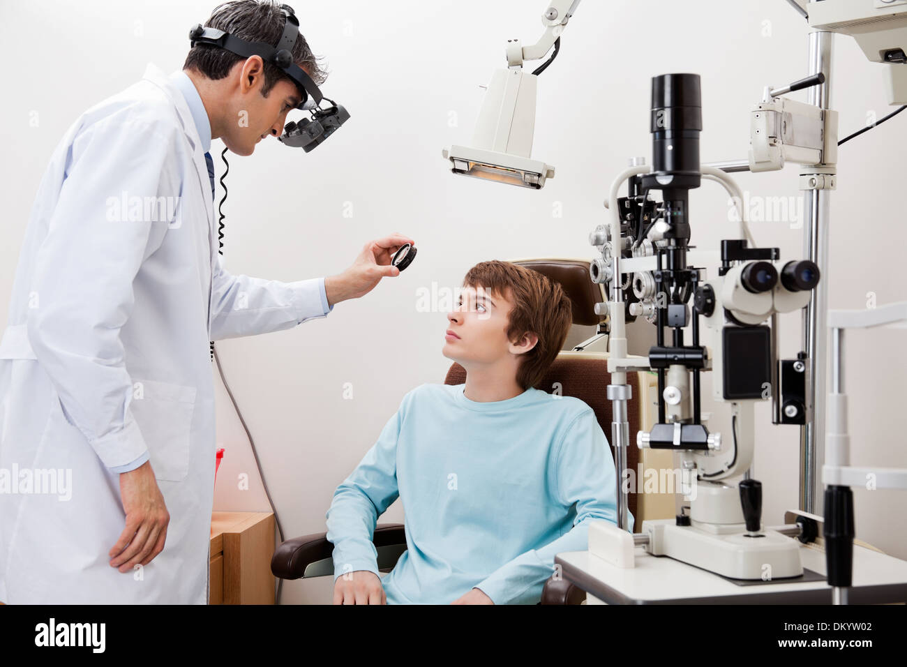 Boy Undergoing Dilated Retinal Exam Stock Photo - Alamy