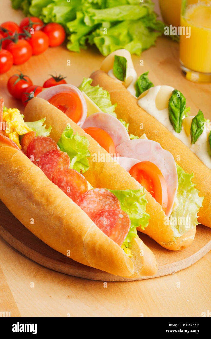 Various types of sandwiches on the table Stock Photo - Alamy