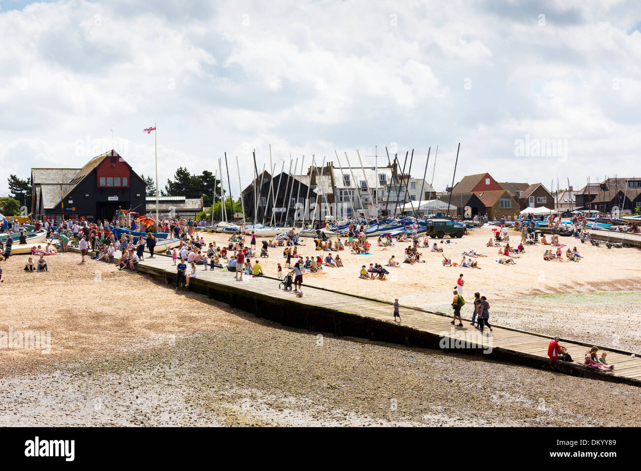 People enjoying the beach at Whitstable, Kent Stock Photo - Alamy