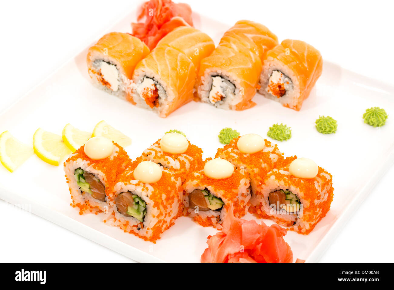 delicious seafood sushi at a Japanese restaurant Stock Photo - Alamy