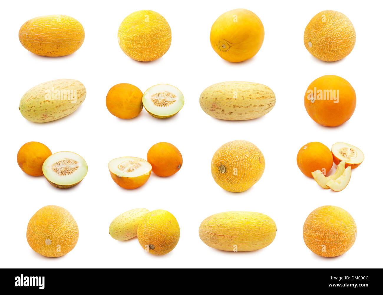 Set yellow melon isolated hi-res stock photography and images - Alamy
