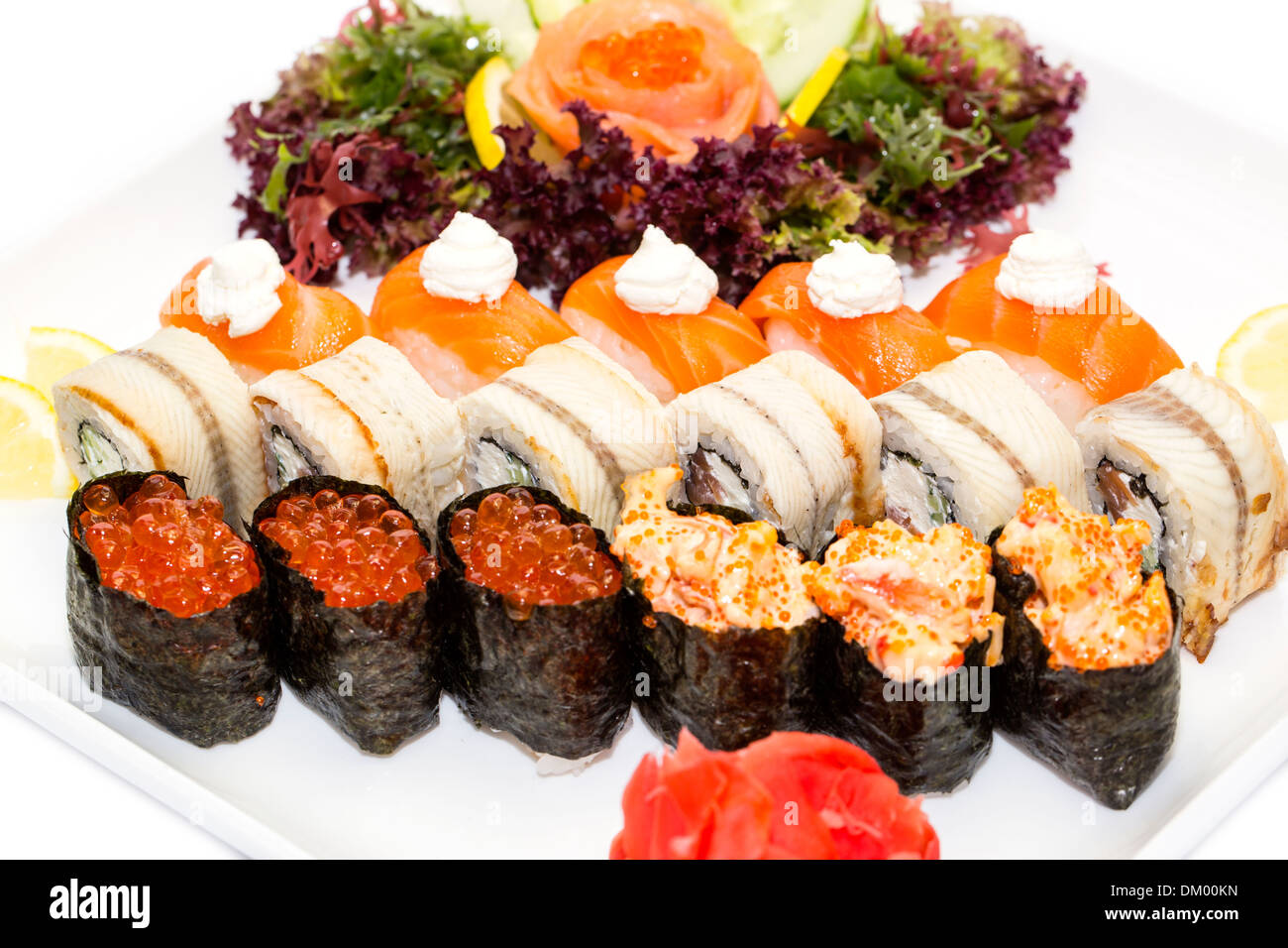 delicious seafood sushi at a Japanese restaurant Stock Photo - Alamy