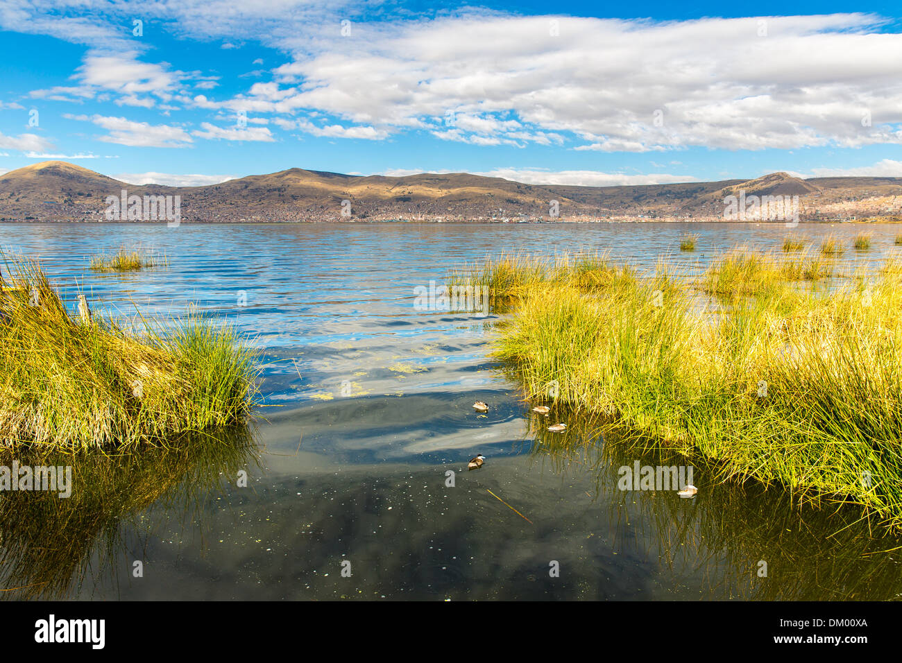 Lake Titicaca South America located on border of Peru and Bolivia It ...